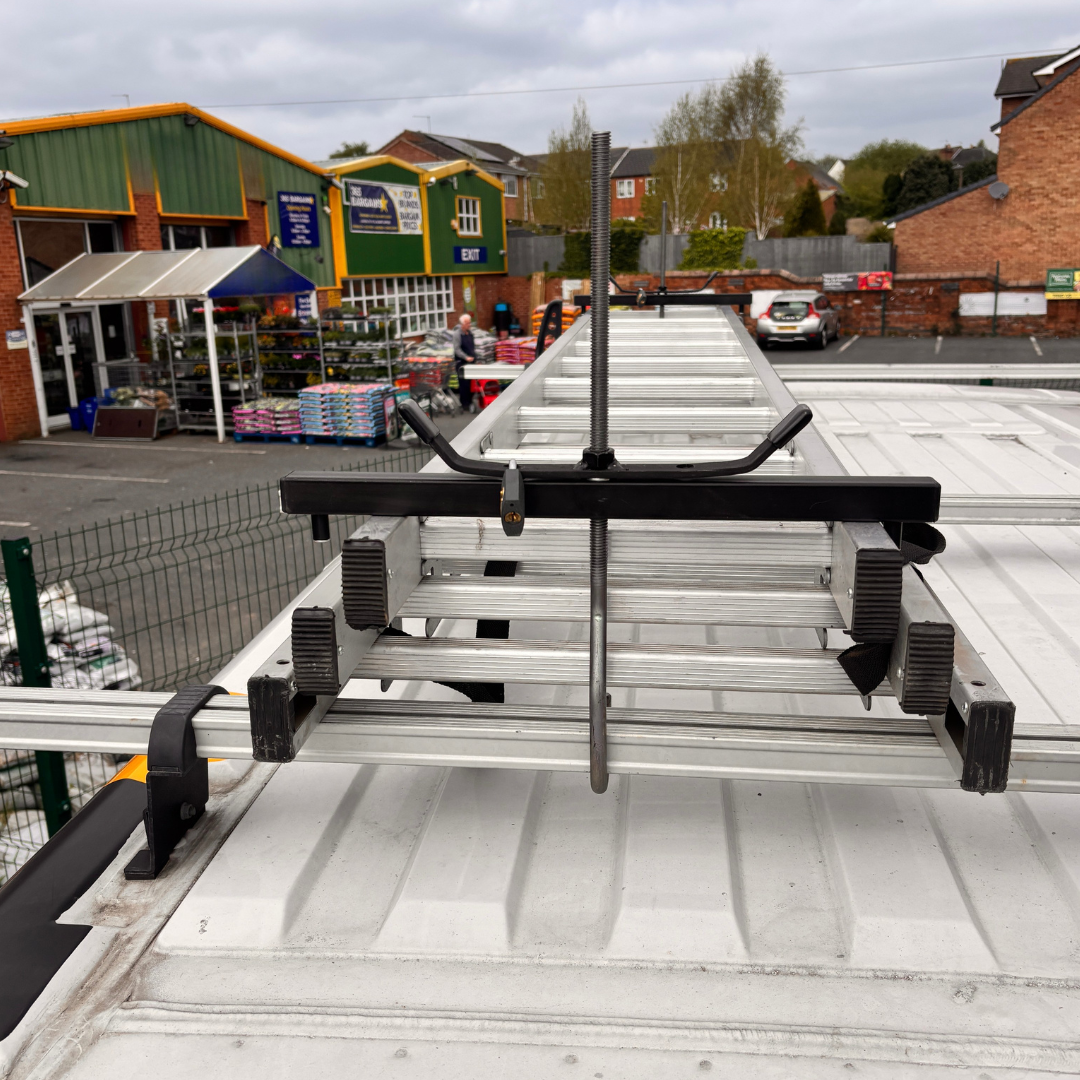Black Roof Ladder Clamps with 38mm Padlocks — Bison Products