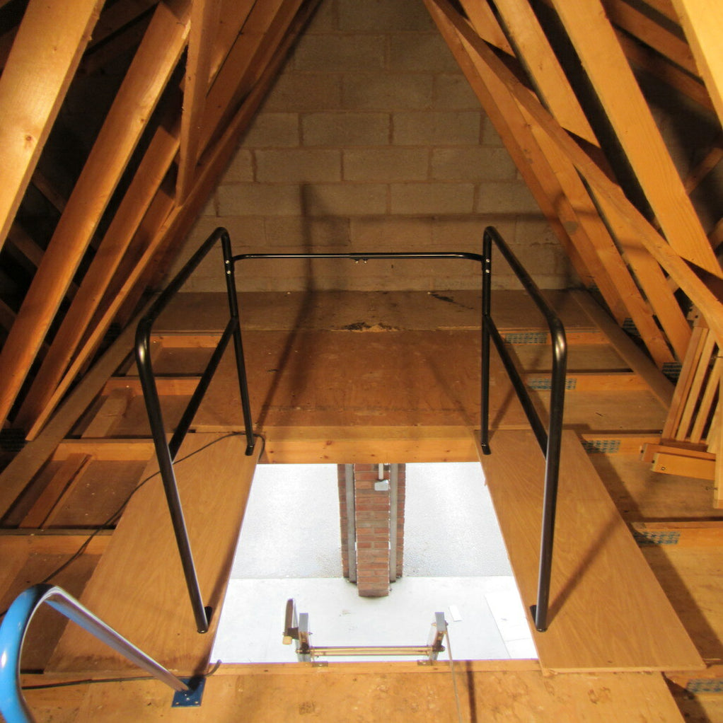 Loft Hatch Safety Rail | Black | 1m x 1m | Extendable 50-75cm — Bison ...