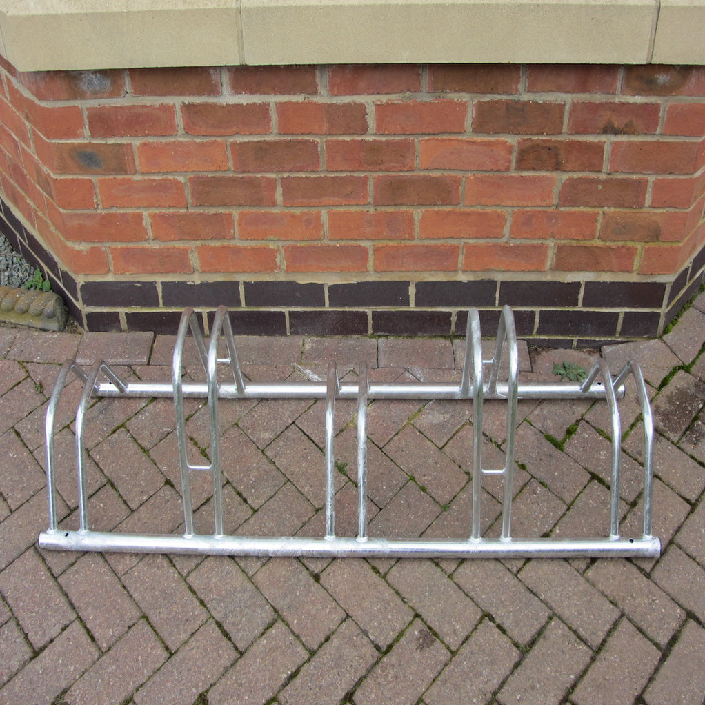 5 Bike Dual Height Flat Top: Vertical rack for 5 bikes — Bison Products