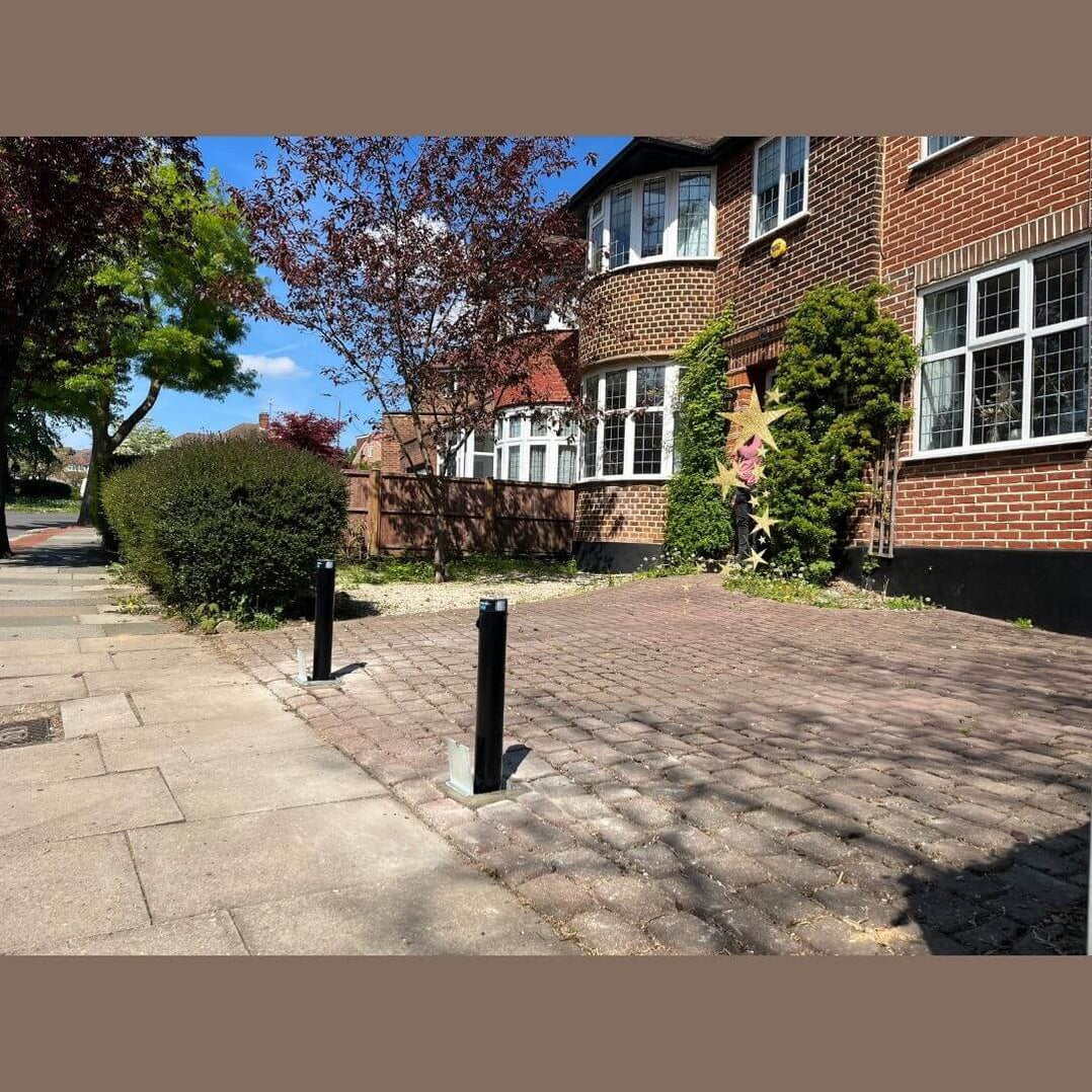 Ramco 600R Black Driveway Bollard: Fully Installed — Bison Products