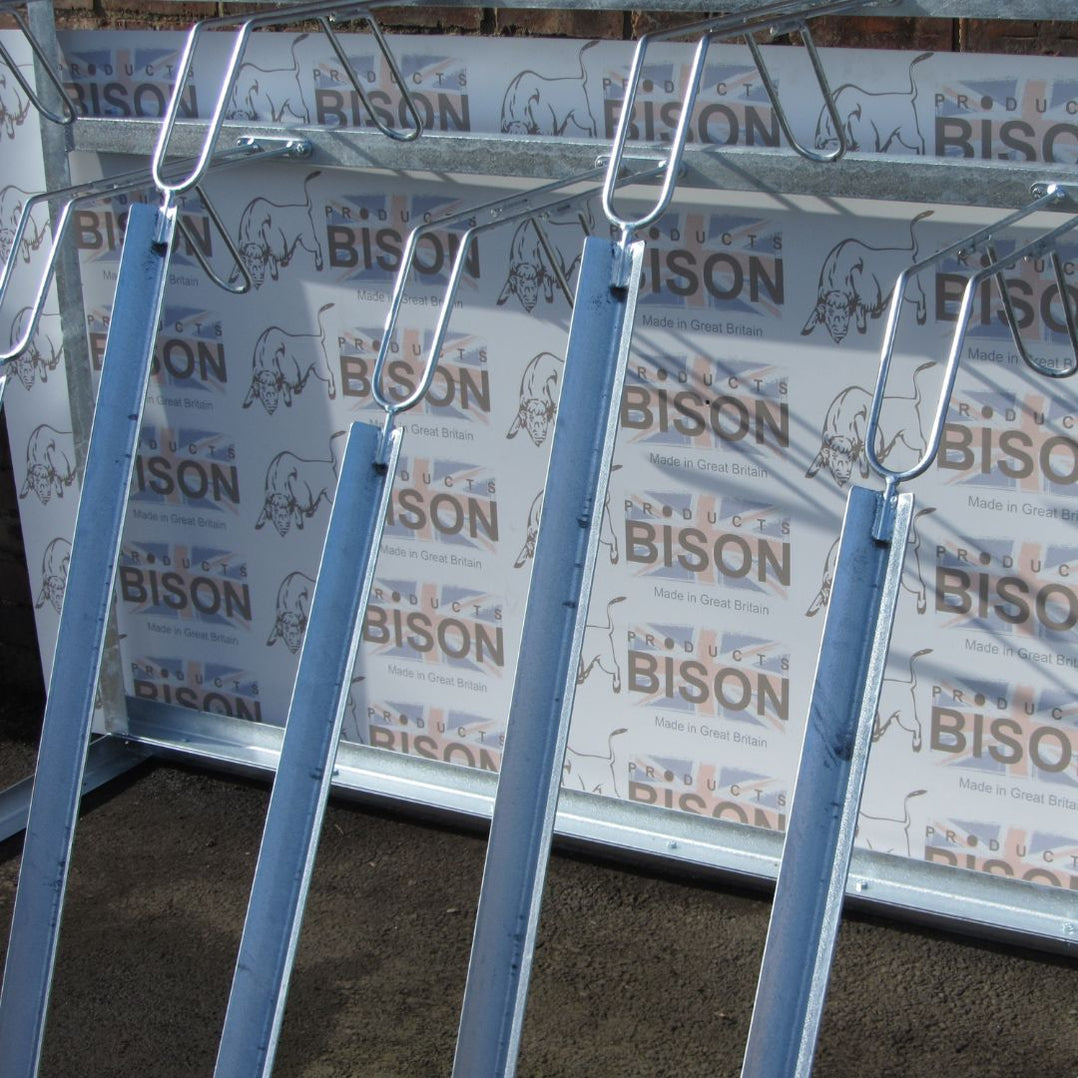 4 Bike Semi Vertical Bike Rack - Space Saving Floor — Bison Products